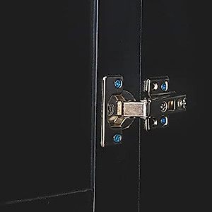 Goohome 70.87" Freestanding Kitchen Pantry, Buffet Sideboard Wardrobe& Kitchen 6-Doors, 1-Open Shelves and 1-Drawer, Tall Utility Storage Cabinet for Bedroom, Black