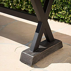 Christopher Knight Home Chalmette Outdoor Concrete and Steel Dining Bench, Brown