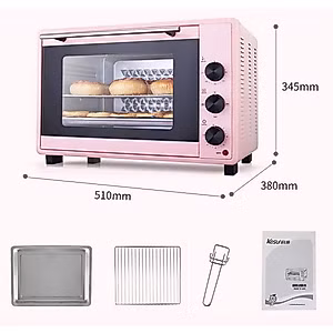 40L Mini Oven,Adjustable Temperature 0-230℃ and 60 Minutes Timer Five-Layer Baking Position Multi-Function Electric Oven (Blue) (Blue)