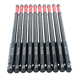 AUTOTOOLHOME 10 Pack Phillips PH2 Magnetic Anti Slip Screwdriver Bit Set 6 inch Length TS2 Anti-Slip Long Drill Bits Impact Driver Bits