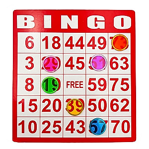 JUNWRROW 500 Pieces 6 Color Magnetic Transparent Bingo Counting Chips with Metal Edge
