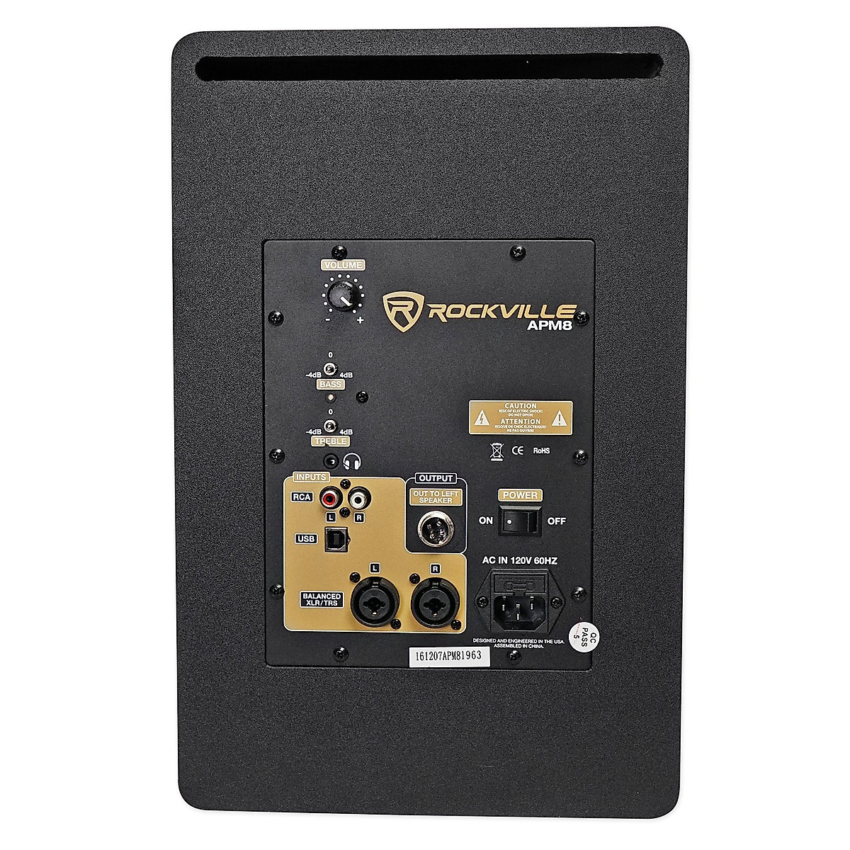 Rockville Pair APM8W 8" 2-Way 500 Watt Powered USB Studio Monitor Speakers+Pads