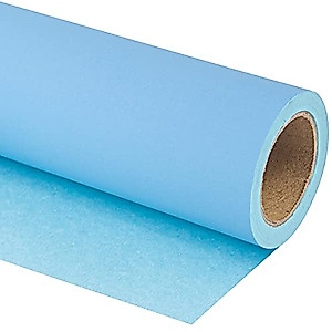 WRAPAHOLIC Blue Wrapping Paper Roll - Mini Roll - 17 Inch X 16.5 Feet - Solid Color Paper for Birthday, Holiday, Wedding, Baby Shower