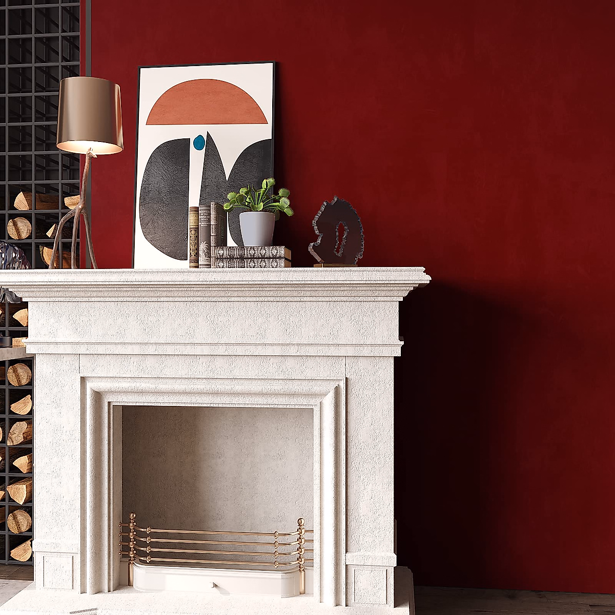 VEELIKE Dark Red Velvet Fabric Wallpaper Self Adhesive Soft Felt Drawer Liners 15.7''x118'' Red Flocking Contact Paper Peel and Stick Velvet Lining for Jewelry Box Cabinets Shelves Walls Arts & Crafts