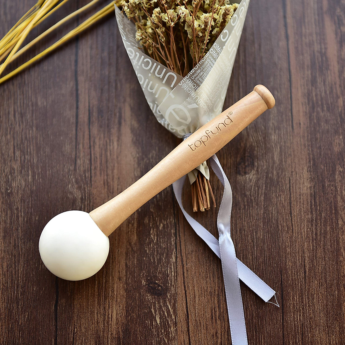 TOPFUND Crystal Singing Bowl Medium Rubber Mallet