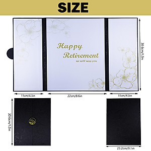 Large Retirement Card, Happy Retirement Guest Book Alternative, Black Gold Retirement Party Decorations, Jumbo Retirement Greeting Card Retirement Gifts for Men Women, Retirement Signature Board