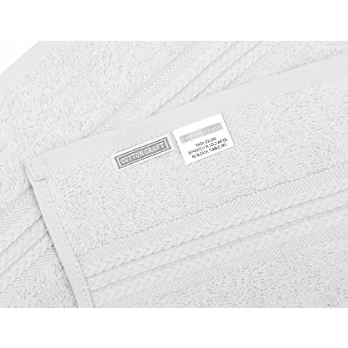 COTTON CRAFT Ultra Soft 4 Pack Oversized Extra Large Bath Towels 30x54 White Weighs 22 Ounces - 100% Pure Ringspun Cotton - Luxurious Rayon Trim - Ideal for Everyday use - Easy Care Machine wash