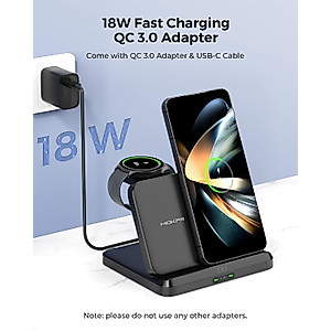 Wireless Charger for Samsung and Android 3 in 1 Foldable Samsung Charging Station for S24/S23 /S22 /S21/S20, Z Fold 5/4/3, Z Flip 5/4/3, Samsung Watch Charger 6 Classic/5/5 Pro/4/3,Galaxy Buds