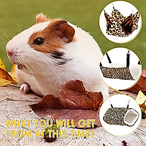 Boao 3 Pieces Small Pet Cage Hammock Rat Hammock Bed Small Animal Hanging Hammock Hanging Tunnel Cage Leopard Hammock Bed Nest Sleeper for Hamster Ferret Small Animals