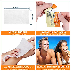 Venture Wipes Element Defense | Pore Shrinking & Oil Preventing Wipes for Men & Women | Plant-Based | Easy-to-Use, Travel Size | Unscented