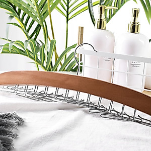 HAKDAY Wooden Top Hanger, Tie Rack Hanging Tie Holder Belt Organizer for Closet 24 Hooks 360° Rotating Space Saving, for Bra,Tie, Belt