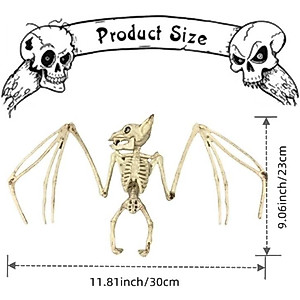 Aweilan Halloween Animal Skeleton,Horrible Bat Skeleton Simulation Bat Model Vivid Bat Bone for Yard Garden Lawn Patio Halloween Party Favors Decor-4pcs