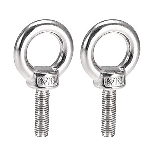 uxcell Lifting Eye Bolt M8 x 30mm Male Thread 304 Stainless Steel for Hanging, Pack of 2