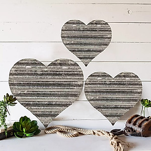 COLLECTIVE HOME - Metal Heart Wall Decor, Galvanized Steel Decorations, Rustic Hanging for Wedding Valentine‘s Day Party
