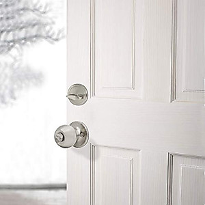 Gobrico Keyed Alike Entry Door Knob and Single Cylinder Deadbolt Lock Combo Set for Entrance and Front Door with Satin Nickel Finish,1 Pack
