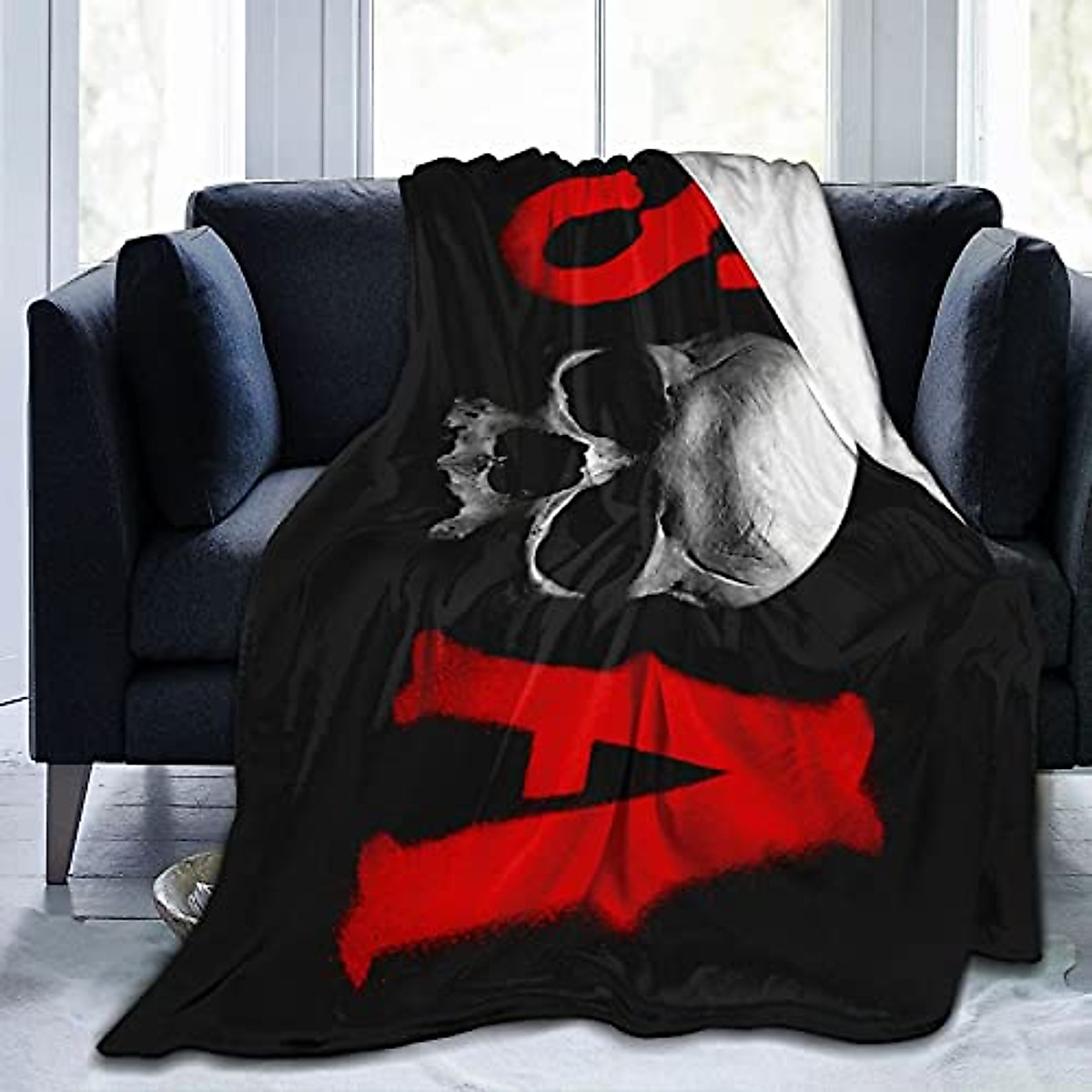 Daniesd Sons of Anarchy Throw Blanket Ultra-Soft Micro Fleece Blanket Warm Lightweight Bed Chair Couch Travel Blanket 50inchx40inch, Black