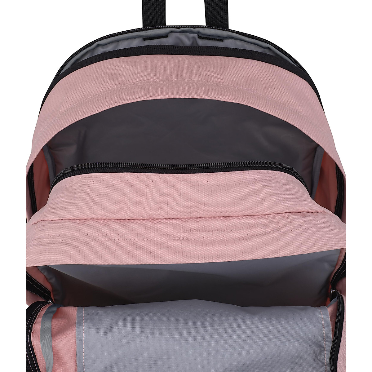 JanSport Main Campus Backpack - Travel, or Work Bag w 15-Inch Laptop Sleeve and Dual Water Bottle Pockets, Misty Rose