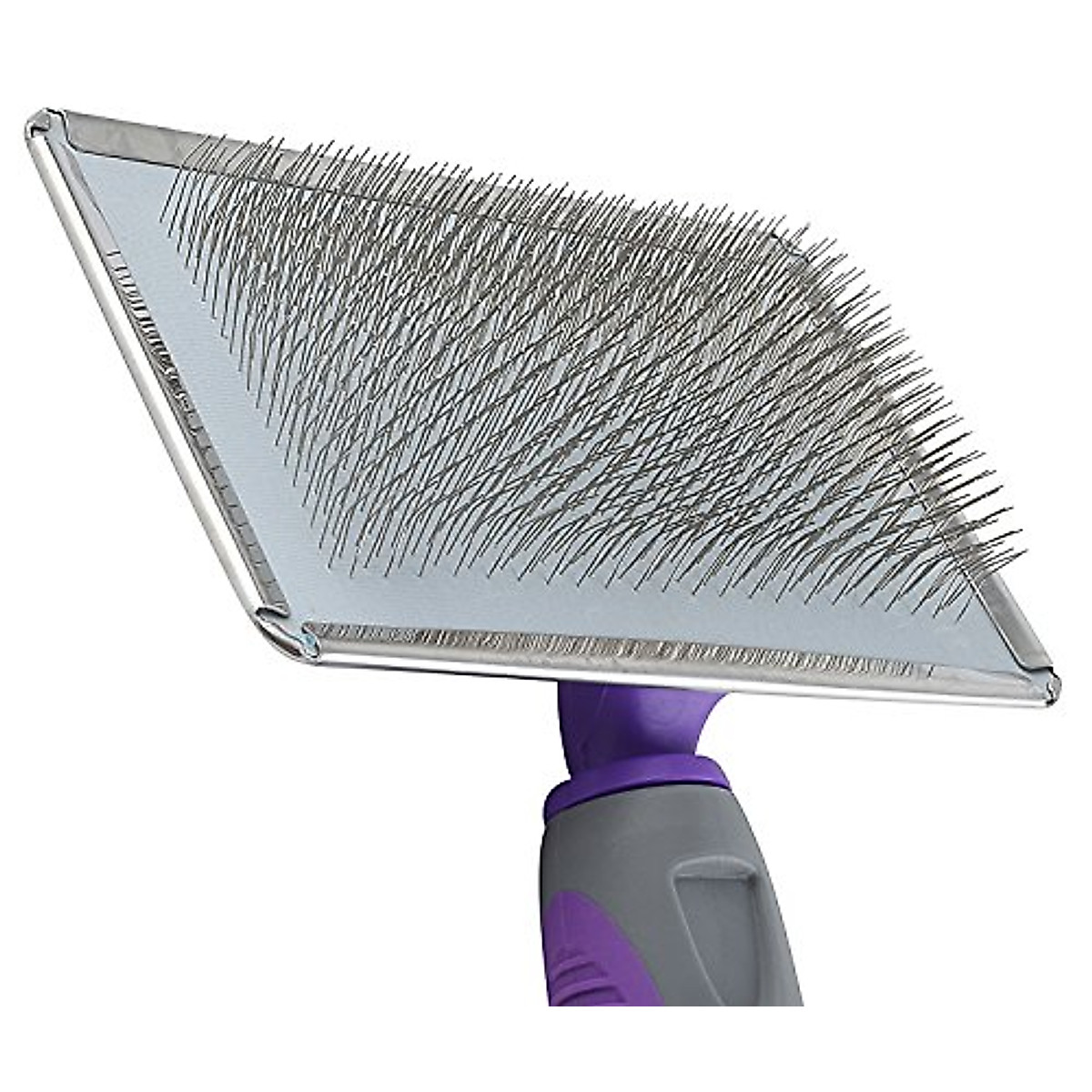 HERTZKO Flexible Slicker Brush - Removes Loose Hair, Tangles, and Knots, Flexible Head Contours on Your Pet’s Skin - Suitable for Dogs and Cats (Single Sided Brush)