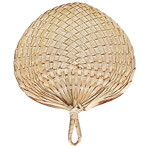 Fealay 1PC Natural Raffia Fan Handicraft Handmade Chinese Fan Palm Children's Safe Fan Palm-Leaf Fan for Summer Cooling