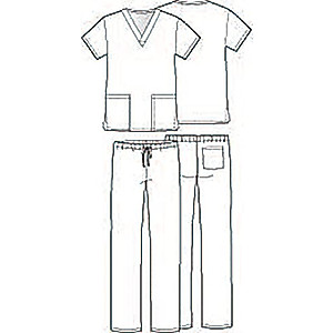 Vital Threads Men and Women Scrubs Set V-Neck Top & Drawstring Pant, VT509C, M, Black