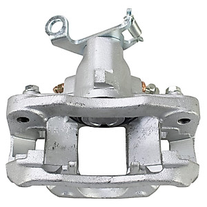 TRQ Rear Brake Pad & Rotor Kit Brake Caliper Brake Pads Brake Rotor Semi-Metallic Premium G-Coated Compatible with 2009-2013 Dodge Journey