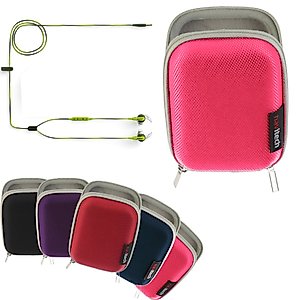 Navitech Pink Water Resistant Hard Wireless Earphone Case Cover Compatible With Bose SoundSport Pulse Wireless Headphones