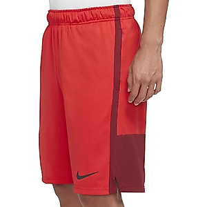 Nike Men's Dri-FIT Knit Hybrid 9" Training Shorts (as1, Alpha, l, Regular, Regular, Red)