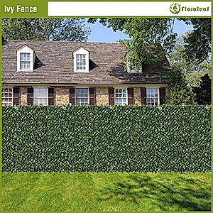 FLORALEAF Artificial Ivy Privacy Fence Screen 3'x8' Artificial Hedge Leaf and Faux Ivy Vine Leaf Fence Wall Decoration for Outdoor Garden, Yard Decore