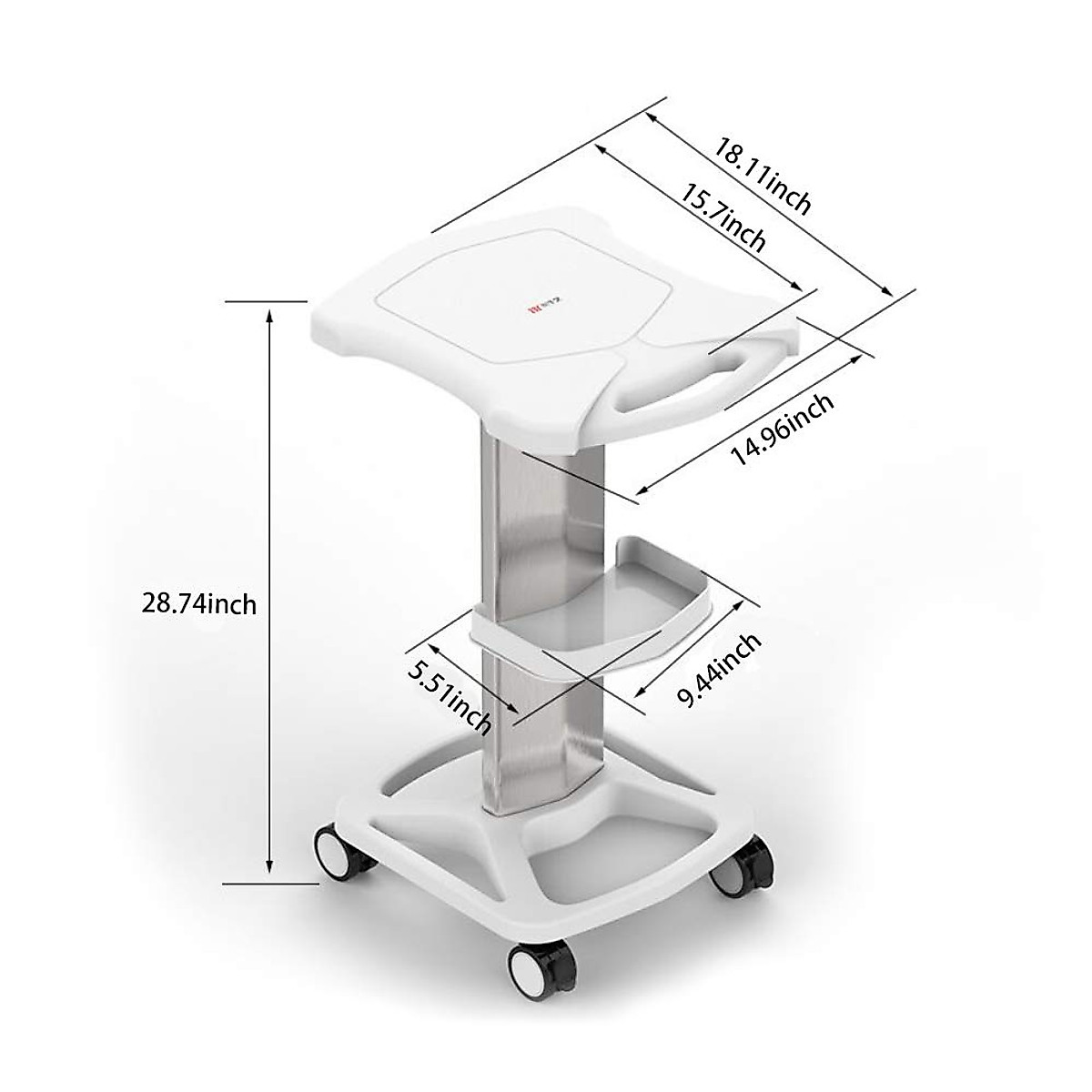 Beauty Salon Trolley Cart Pedestal Rolling Cart Aluminum Alloy Salon Spa Stand Roller Trolley with Wheel Beauty Instrument Tray Rolling Cart