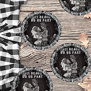 Till Death Do Us Part Wedding Decorations Set Serves 16, Till Death Do Us Party Wedding Bachelorette Decorations, Halloween Bachelorette Wedding Bridal Shower Engagement Party Decorations