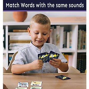 THE BAMBINO TREE WOWELs Phonics and Vowel Sounds Card Game - Learn to Read Kindergarten 1st 2nd Grade Learning - Short Vowel CVC Words and Long Vowel Matching Game 2-8 Players