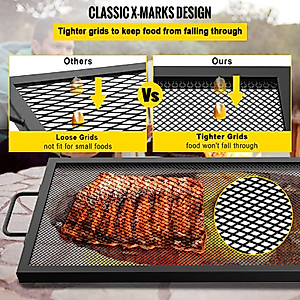 VEVOR Rectangle Fire Pit Grate,32-inch Fire Pit Grill Grate, X-Marks ...