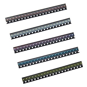 Bridgold 100pcs 5 Types Colors 0603 Red Yellow Blue Green White SMD LED Diode Lights Chips Kits (Surface Mount) 20mA High Intensity Lighting Components Light Emitting Diodes. (0603)