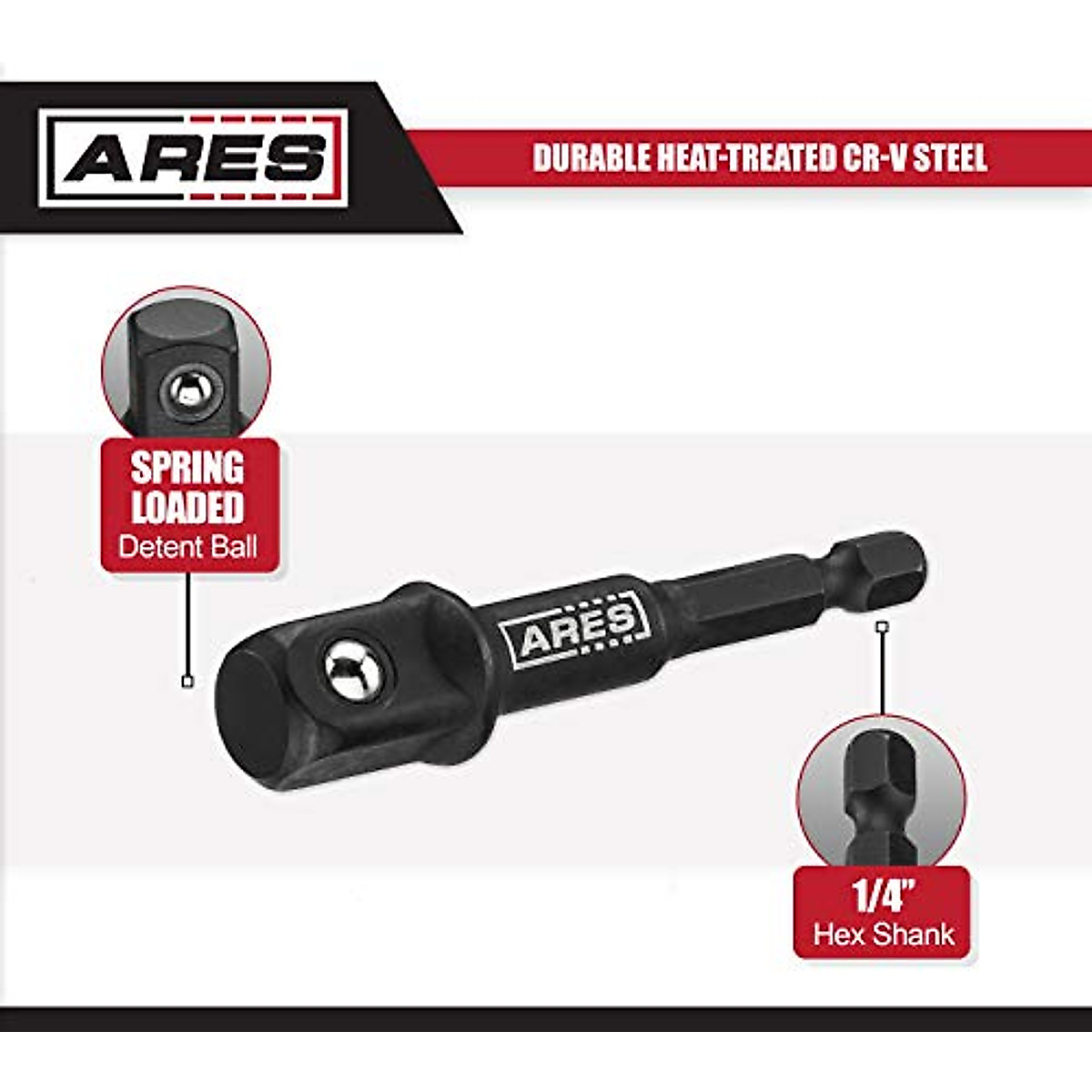 ARES 70000-3-Inch Impact Grade Socket Adapter Set - Turns Impact Drill Driver into High Speed Socket Driver - 1/4-Inch, 3/8-Inch, and 1/2-Inch Drive