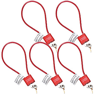 Premium Tactical Supply Cable Gun Lock with Key (15") - Keyed Alike - California Approved Safety Device - Secures Pistol, Rifle, Shotgun, Revolver, and Other Firearm Types (5 Pack)
