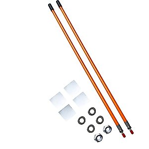 Orange 304 Snow Plow Blade Markers/Guides Kit 24'' Vertical Stud Mount Never Break Stainless Steel Join Fit for Polaris plow Mark The Edge of The Plow Most Blizzard Boss SNO-Way Western Meyer