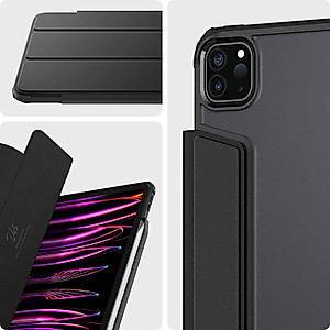 Spigen Ultra Hybrid Pro Designed for iPad Pro 12.9 inch Case M2 6th Generation (2022) / 5th Generation (2021) with Clear Transparent Back and Pencil Holder - Black