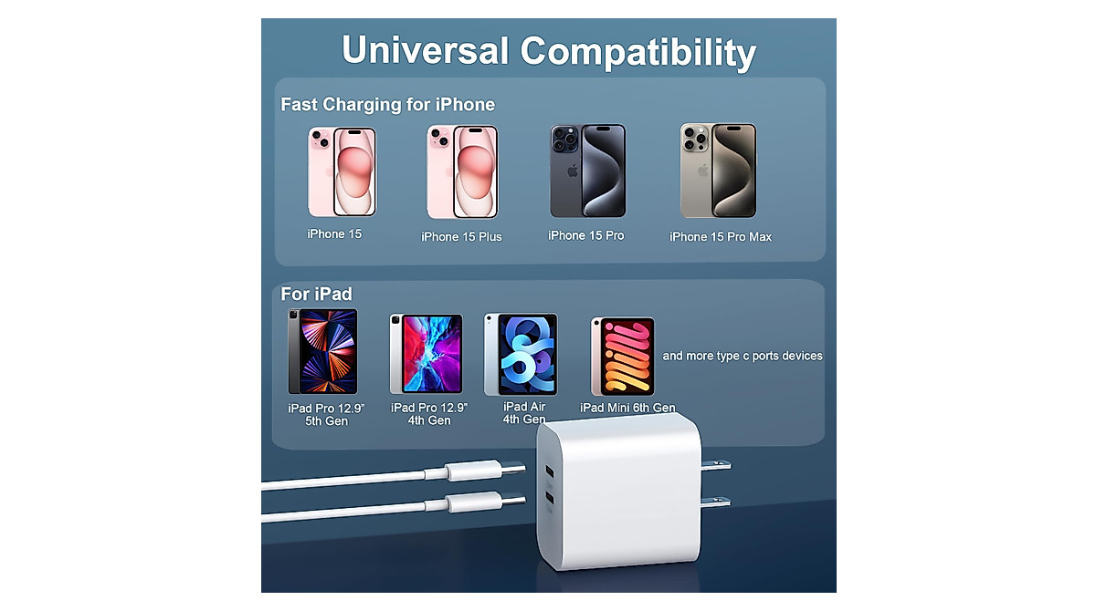 20W USB C Charger for iPhone 15 Pro Max & Fast Charging Cable