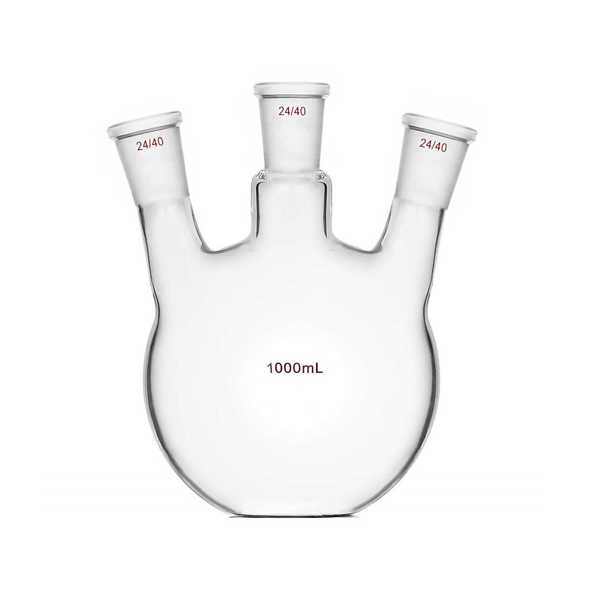 Deschem 1000ml,3-Neck,24/40,Flat Bottom Glass Flask,Three Neck,Laboratory Boiling Vessel