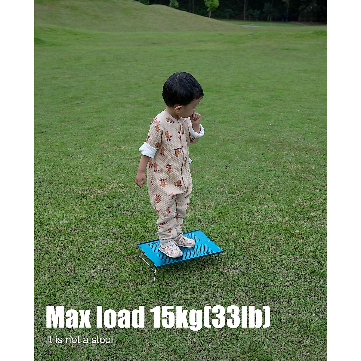 iClimb Mini Solo Folding Table Ultralight Compact for Backpacking Camping Hiking Beach Picnic (Blue - S)