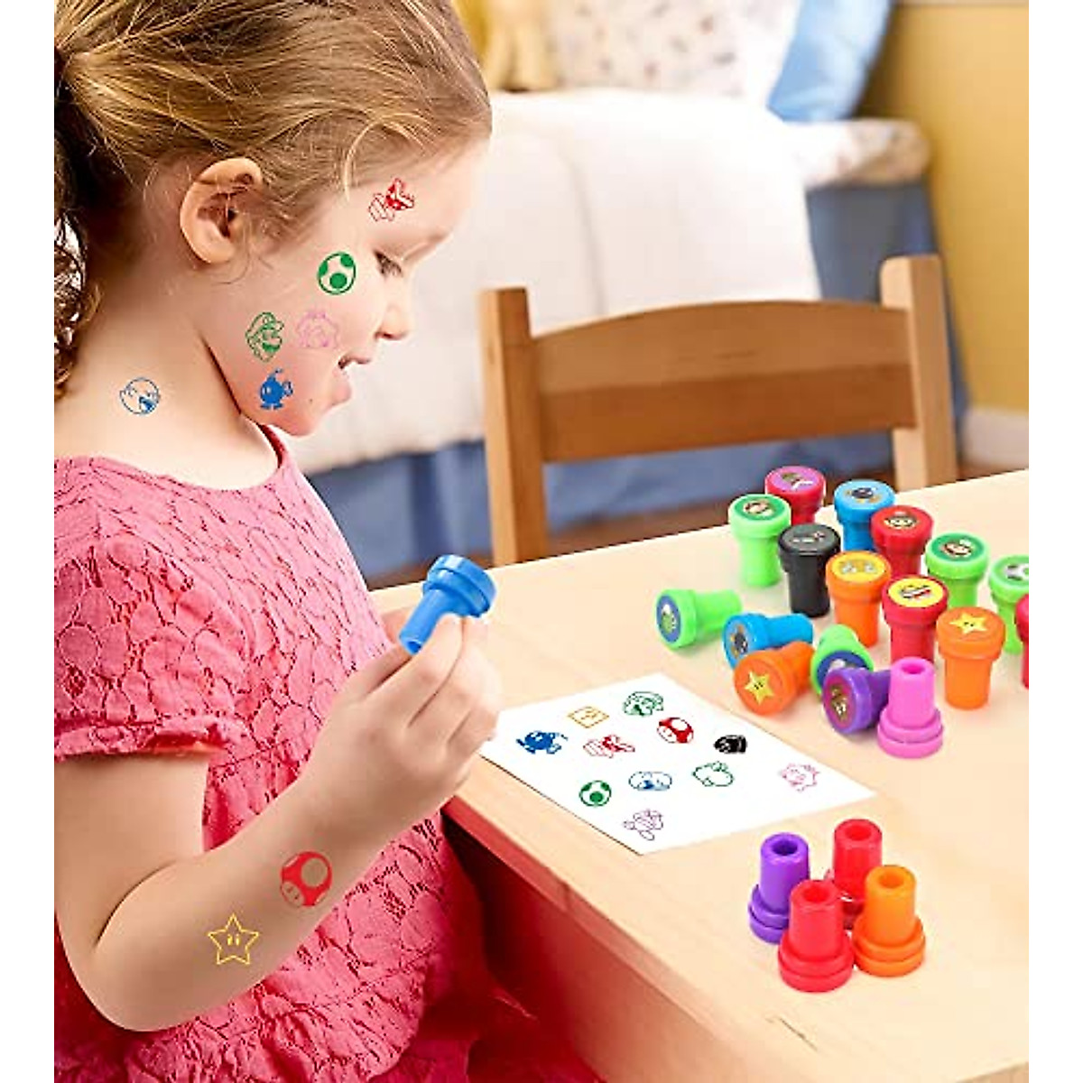 30Pcs Game Themed Stampers for Kids, Cartoon Birthday Party Supplies Favors Decorations for Game Fans, Goodie Bag Treat Bag Stuffers Party Gifts for Boys Girls Classroom Rewards Prizes