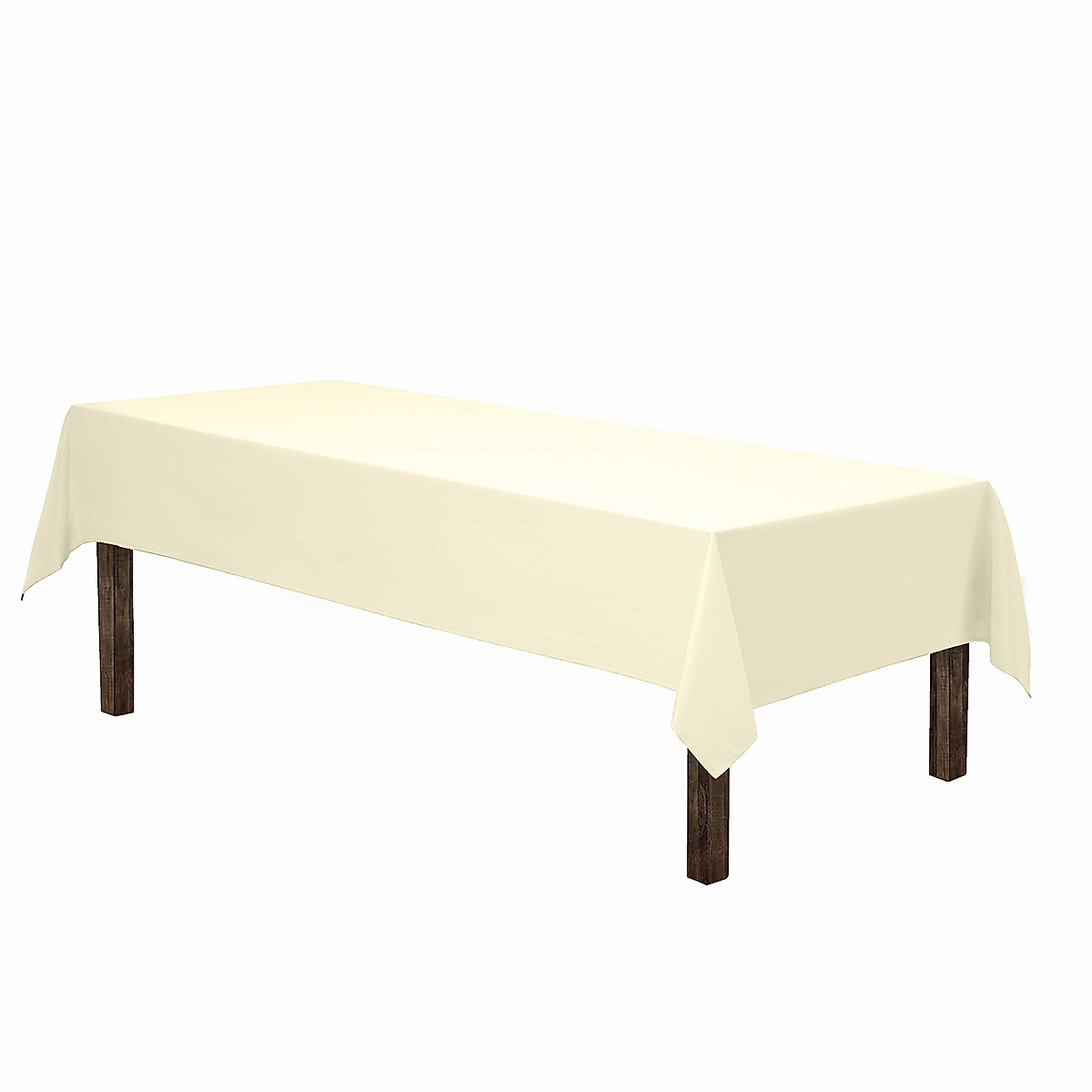 Gee Di Moda Rectangle Tablecloth - 60 x 102 Inch Ivory Table Cloth for 6 Foot Rectangle Table - Heavy Duty Washable Fabric - for 6 Ft Buffet Table, Holiday Party, Dinner, Wedding & Baby Shower
