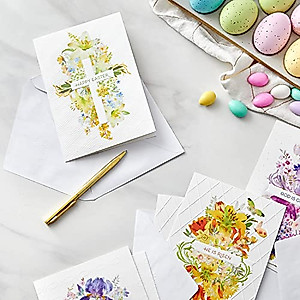 Hallmark Religious Easter Cards Assortment, Painted Flowers (16 Cards with Envelopes)