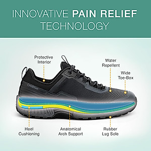 Orthofeet Women's Orthopedic Black Bristol Hiking Shoes, Size 7.5