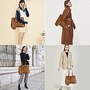 Tote Handbag Purse For Women Hobo Bag Set 2pcs Brown