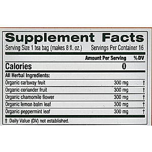 Traditional Medicinals Organic Gas Relief Chamomile Mint Herbal Tea, Relieves Gas & Bloating, (Pack of 1) - 16 Tea Bags