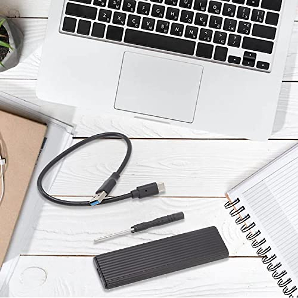 M.2 SSD Enclosure Adapter, Large Capacity Shockproof Aluminum Alloy Shell M.2 NVME SSD Enclosure Adapter for SSD Size 2242 2260 2280