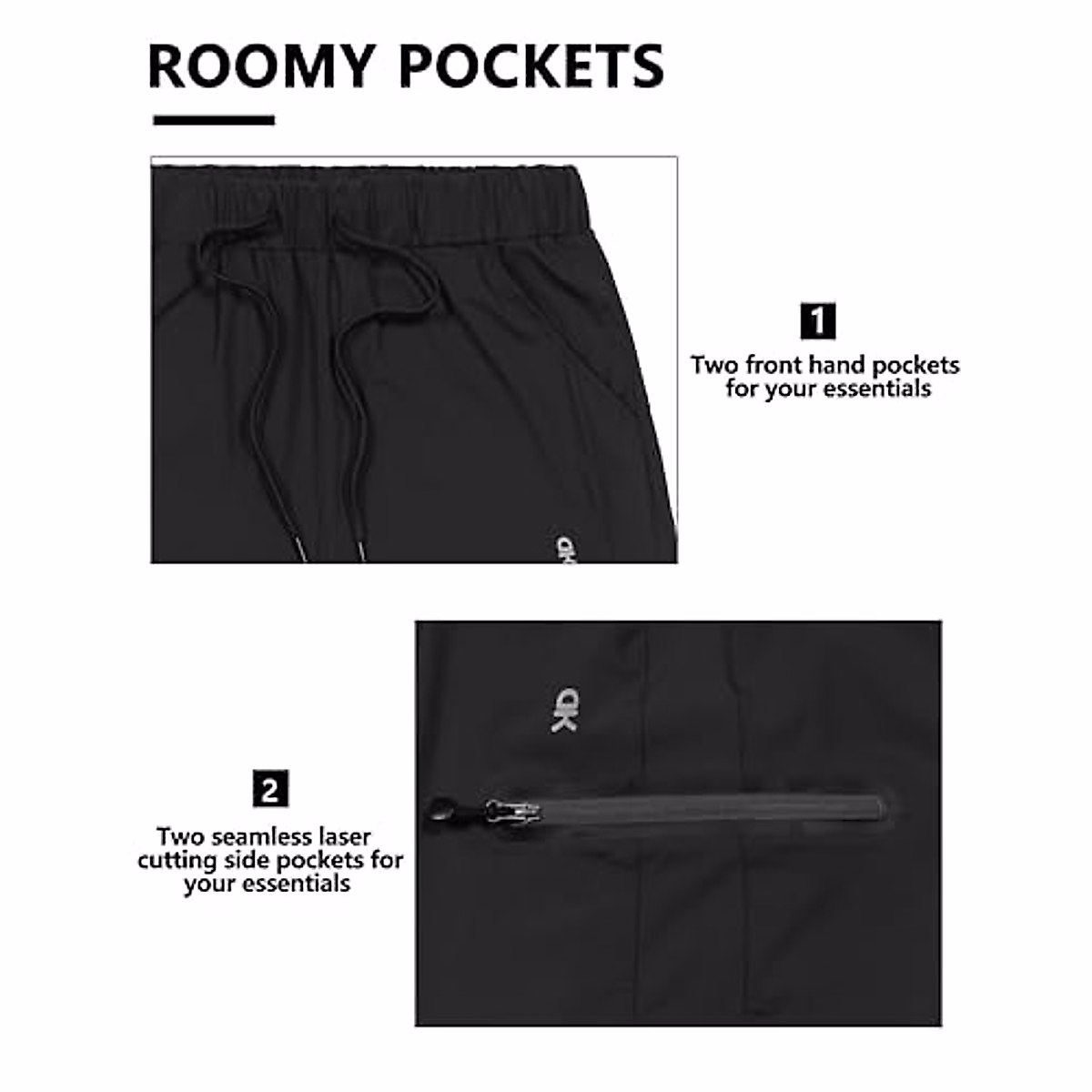 Little Donkey Andy Men’s Ultra-Stretch Quick Dry Lightweight Bermuda Shorts Drawstring Zipper Pocket Hiking Travel Golf Black XXL