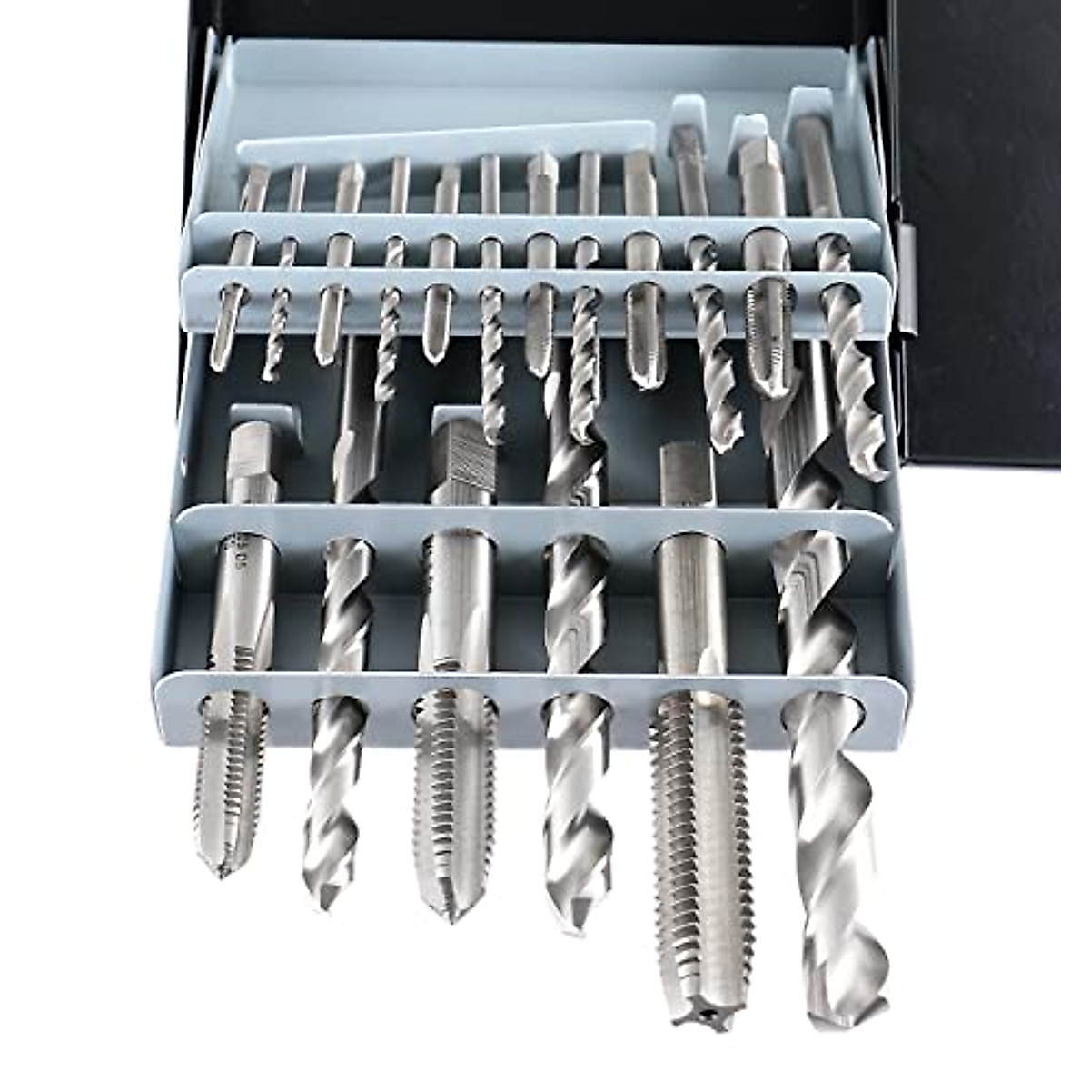 Accusize Industrial Tools 18 Pc Hss Tap and Drill Set, Metric, 0001-0052