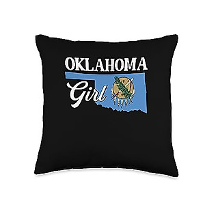 Oklahoma Girl | American USA State | Oklahoma Map Throw Pillow